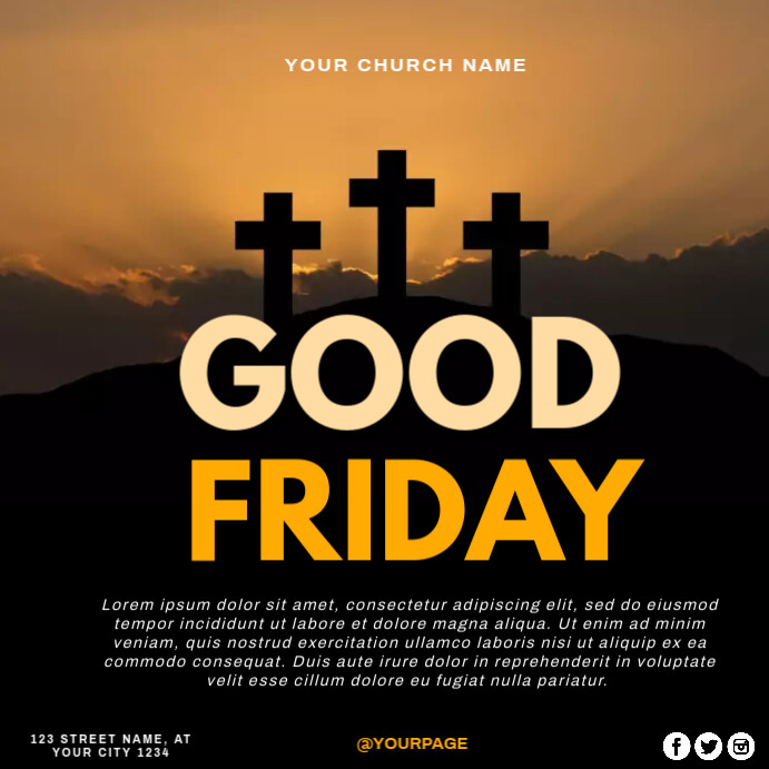 GOOD FRIDAY.E Template | PosterMyWall