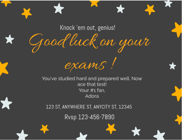 Plantilla de Good luck on your exams | PosterMyWall