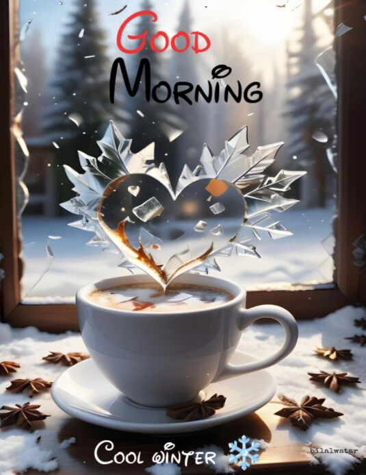 Copy of Good morning cool winter | PosterMyWall