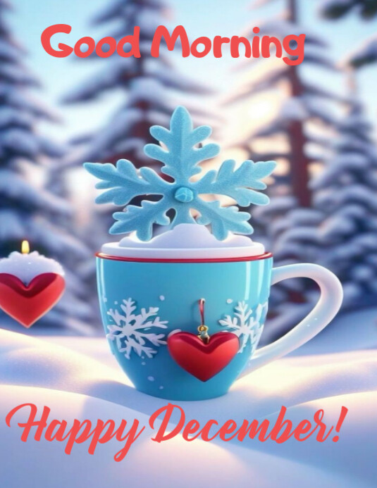 Plantilla de Good Morning Happy December | PosterMyWall