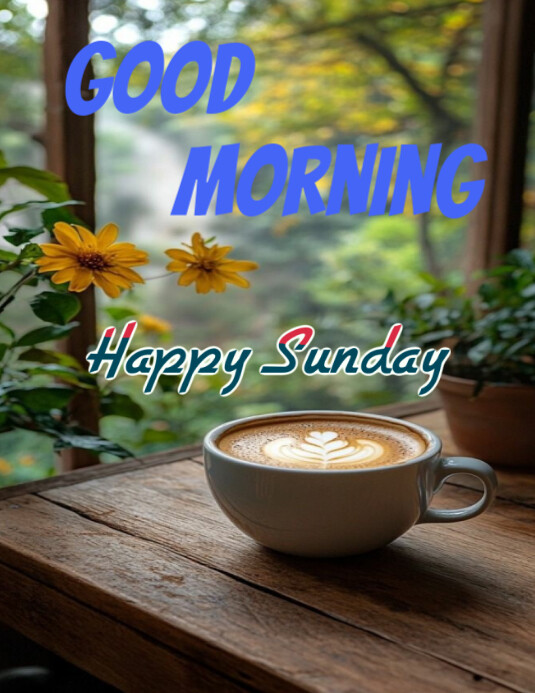 Good Morning Happy Sunday card Template | PosterMyWall