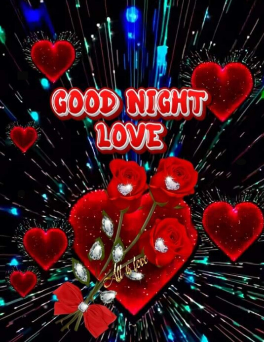 Copy of good night love flowers | PosterMyWall