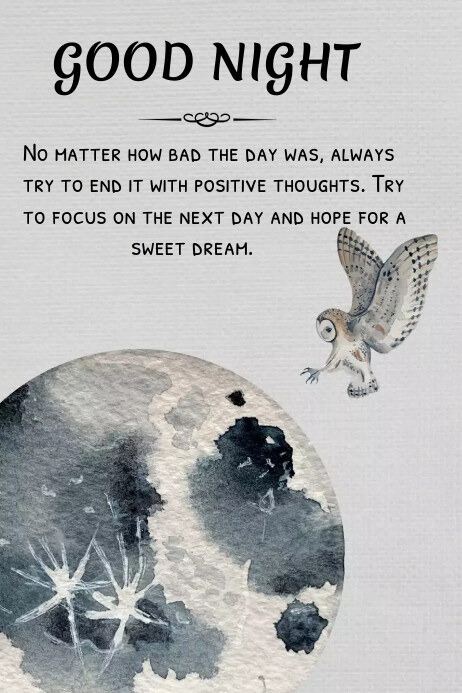 Good Night Poster Design Templat | PosterMyWall