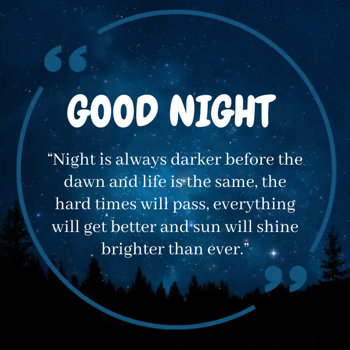 GOOD NIGHT QUOTE Template | PosterMyWall