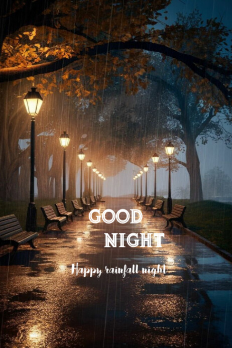 Good Night Rain poster Template | PosterMyWall