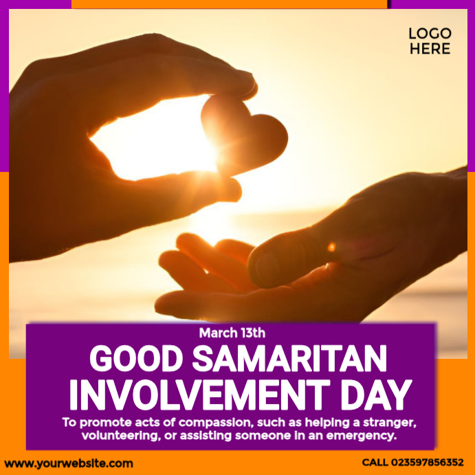 Good Samaritan Involvement Day Template | PosterMyWall
