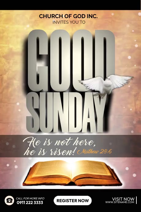 Plantilla de Good Sunday Service Video Ads | PosterMyWall