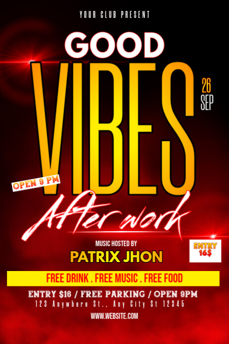 good vibes after work poster Templat | PosterMyWall