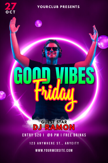 Good Vibes Friday Template | PosterMyWall