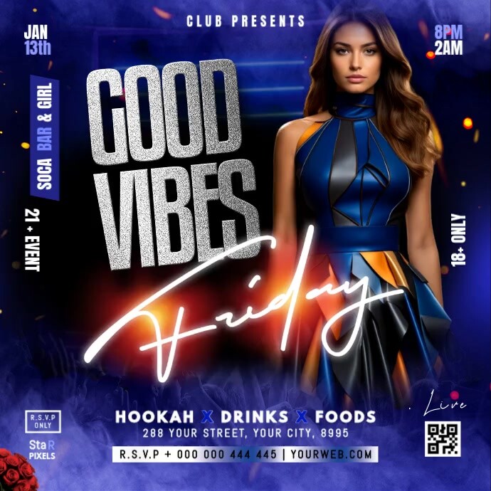 good vibes friday Template | PosterMyWall