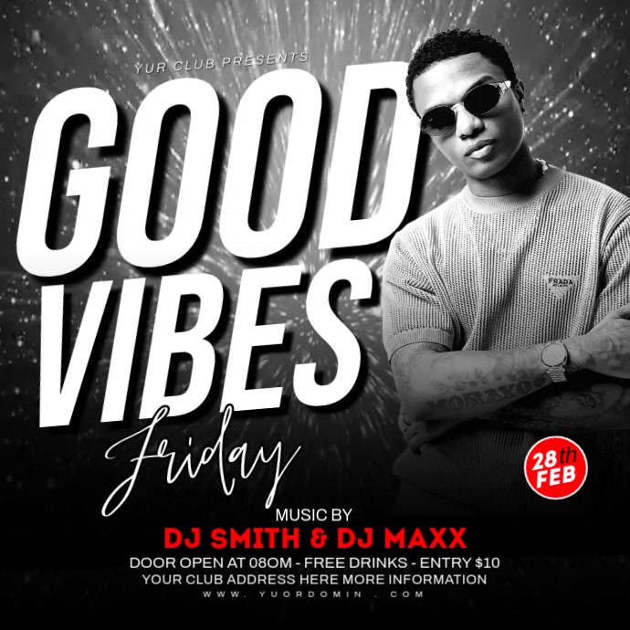 Good vibes Friday Template | PosterMyWall