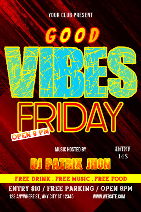 good vibes friday poster Template | PosterMyWall