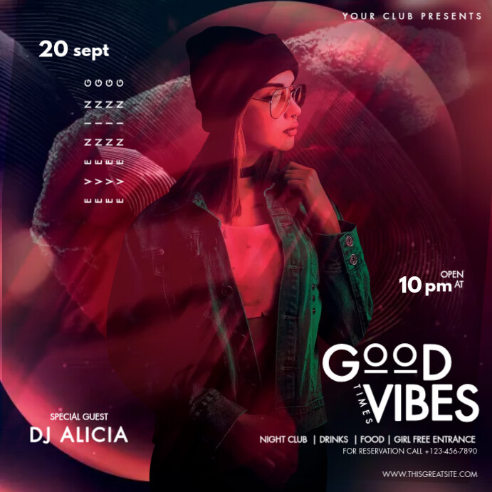 Good Vibes Good Times Good Party Template | PosterMyWall