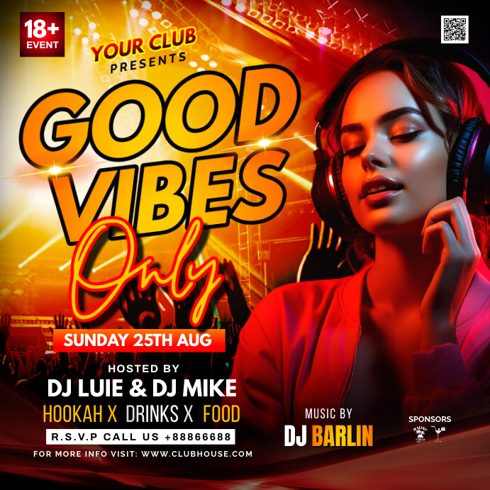 Good Vibes Night Party Template | PosterMyWall