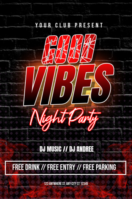 Good vibes night party Template | PosterMyWall