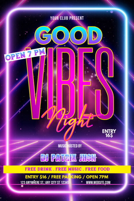 Good vibes night poster Template | PosterMyWall