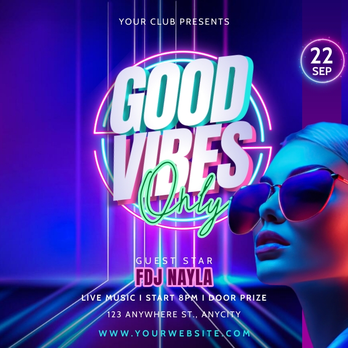 Good Vibes Only Template | PosterMyWall