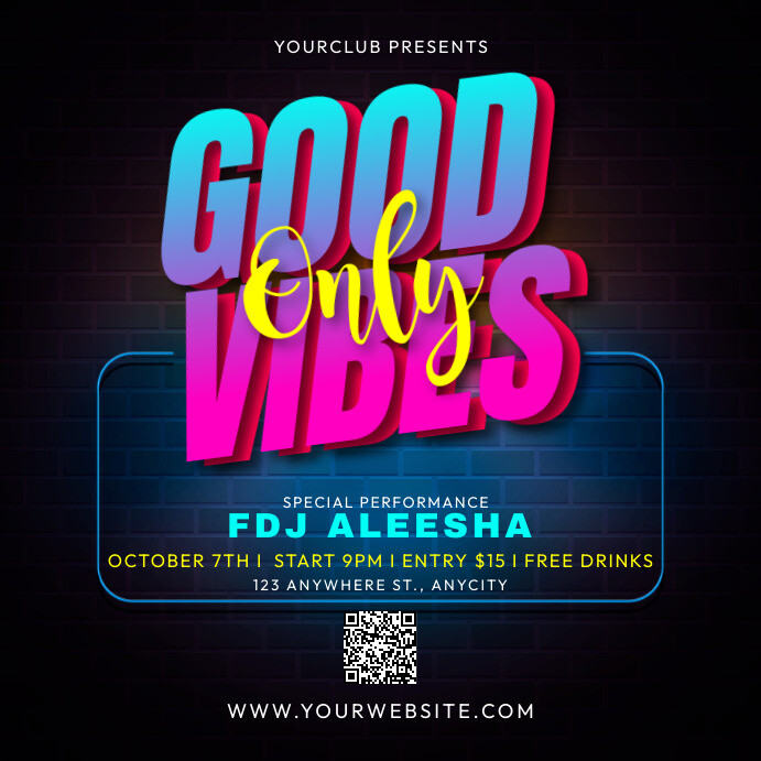 Good Vibes Only Template | PosterMyWall