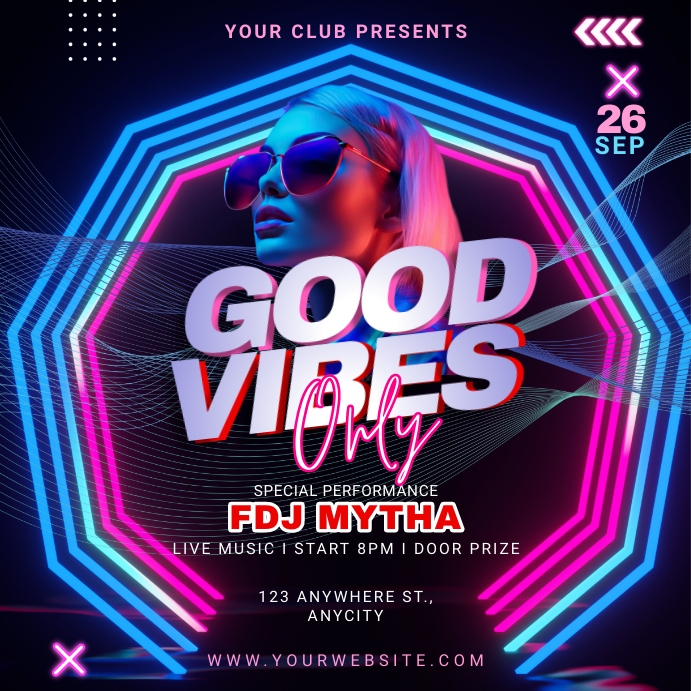 Good Vibes Only Template | PosterMyWall