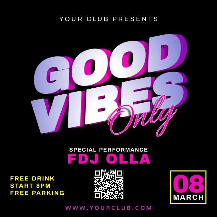 Plantilla de Good Vibes Only | PosterMyWall
