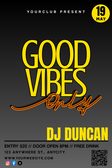 Good Vibes Only Template | PosterMyWall