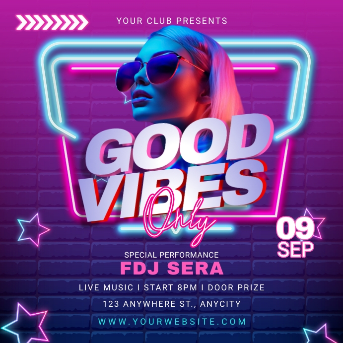 Good Vibes Only Template | PosterMyWall