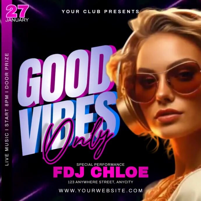 Good Vibes Only Template | PosterMyWall