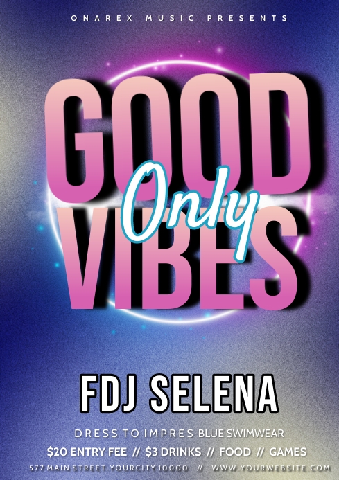 Good Vibes Only Party Ivitational Template | PosterMyWall