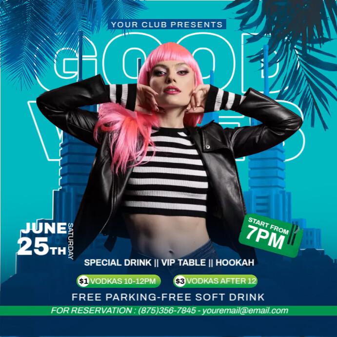 Good Vibes Party Ads Template | PosterMyWall