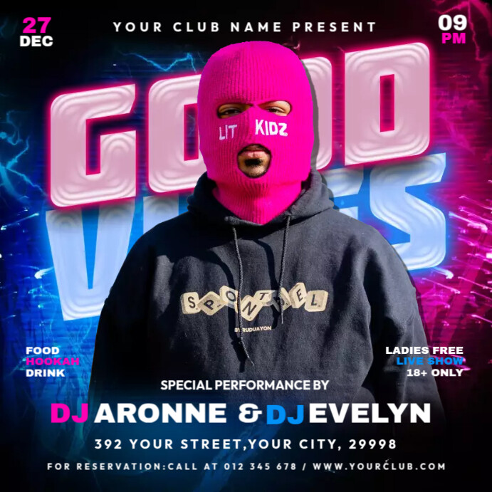 Copy of Good Vibes Party Ads | PosterMyWall