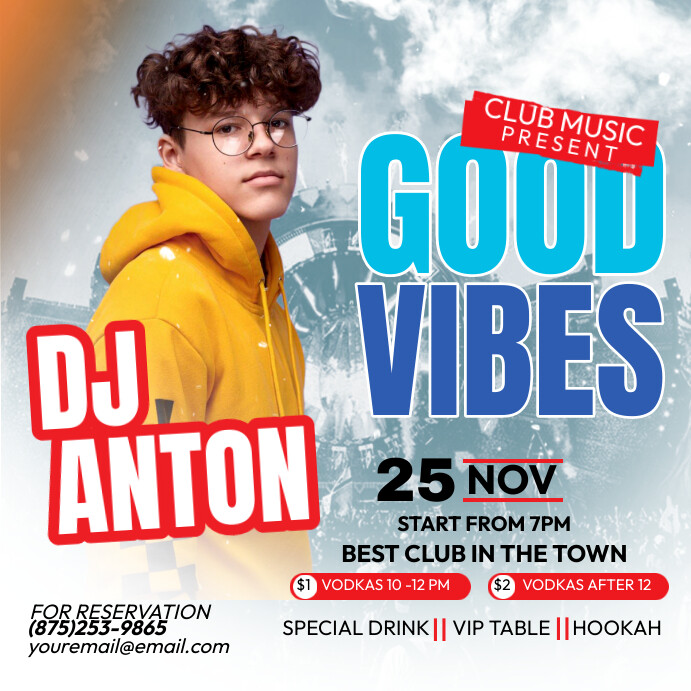 Plantilla de Good Vibes Party Ads | PosterMyWall