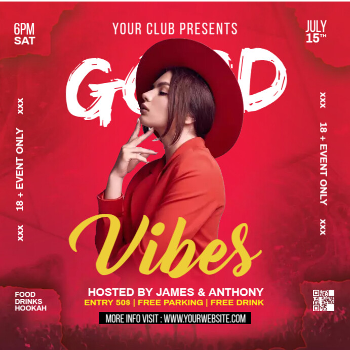 Good Vibes Party Ads Template | PosterMyWall