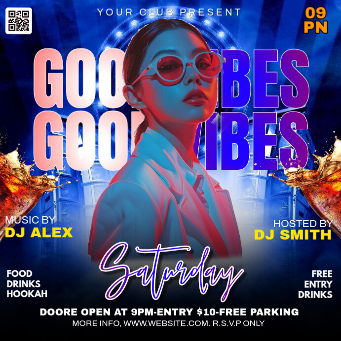 Good vibes party Template | PosterMyWall