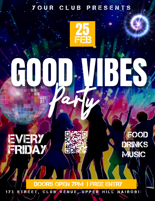 good vibes party Template | PosterMyWall