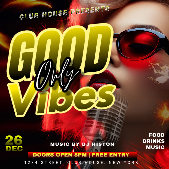 Plantilla de good vibes party | PosterMyWall