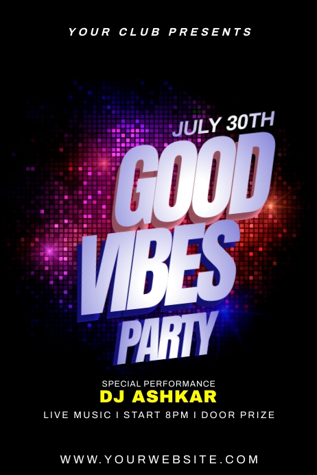 Good Vibes Party Template Postermywall