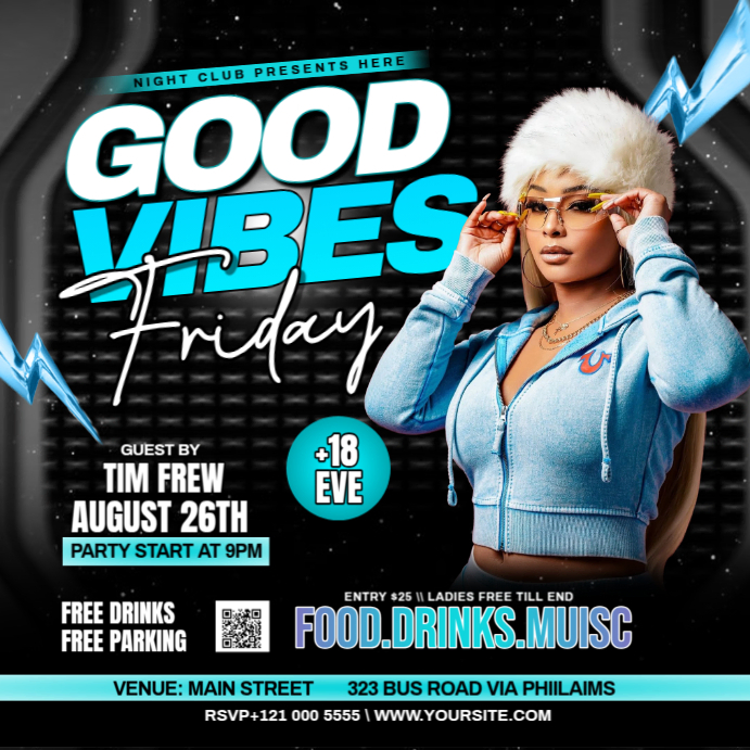 GOOD VIBES PARTY Template | PosterMyWall