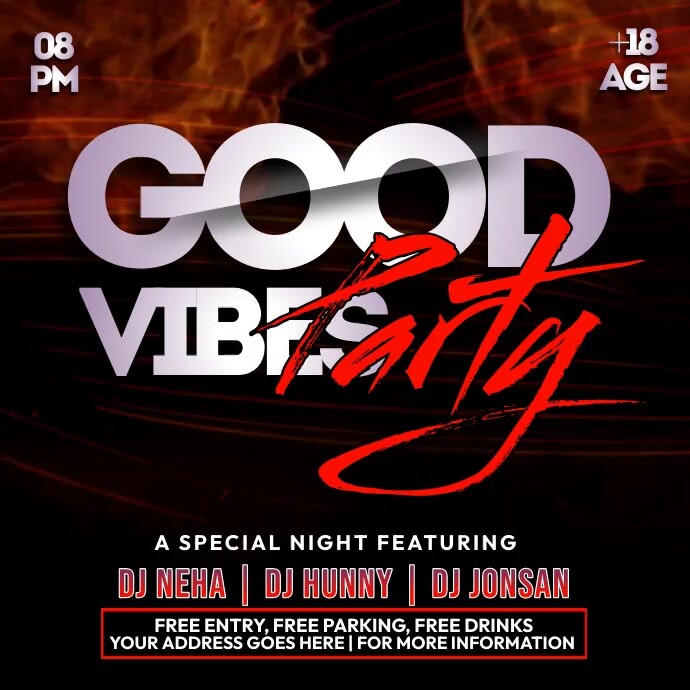 Good Vibes Party Template | PosterMyWall