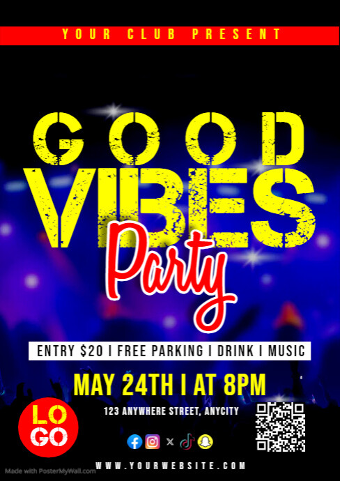 Plantilla de Good Vibes Party | PosterMyWall