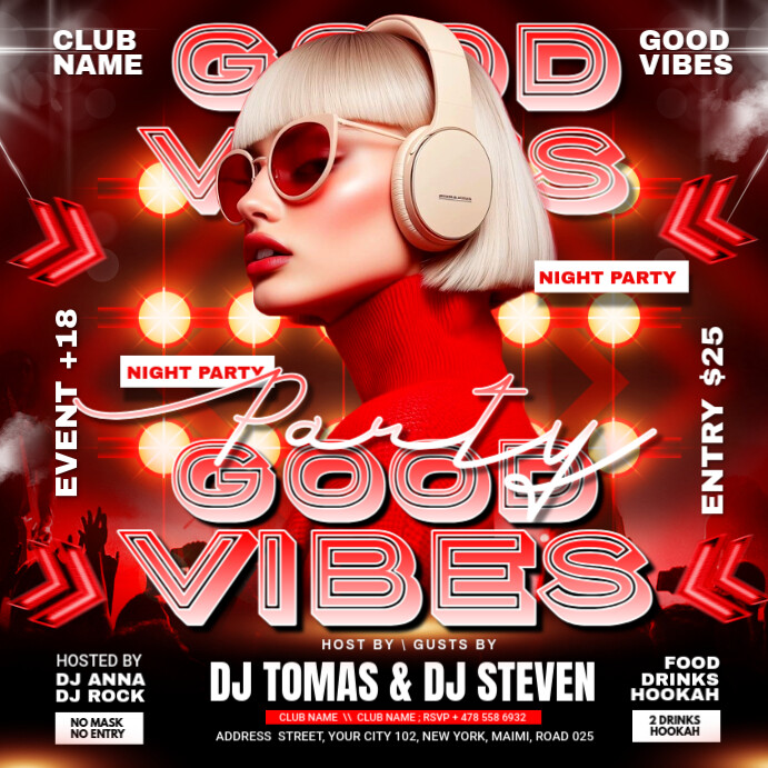 Modèle GOOD VIBES PARTY | PosterMyWall