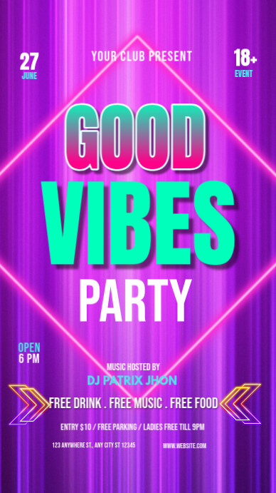 Copy of Good vibes party | PosterMyWall