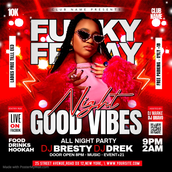 GOOD VIBES PARTY Template | PosterMyWall