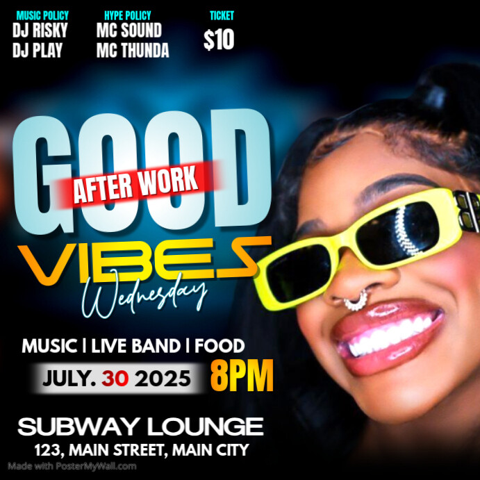 good vibes party Template | PosterMyWall