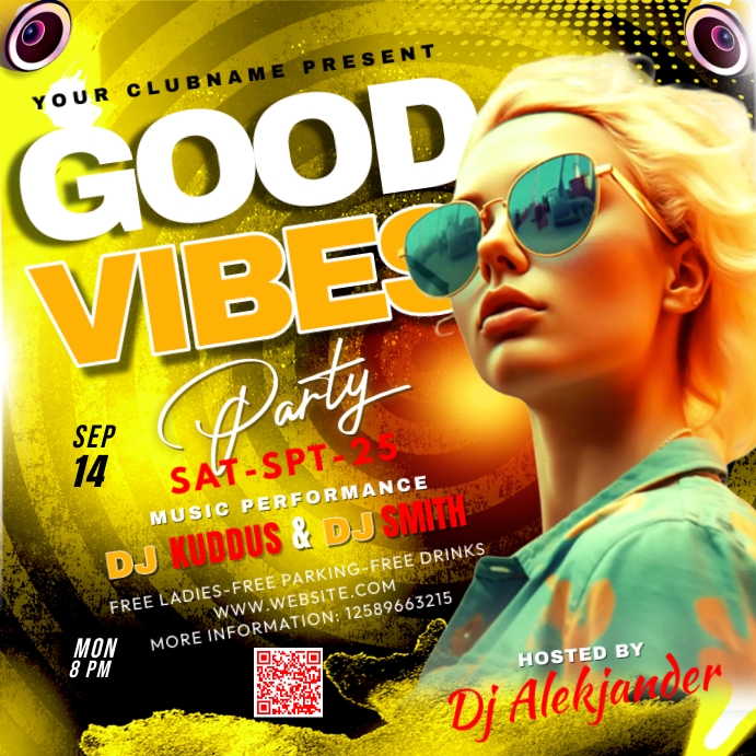 Good Vibes Party Flyer Template | PosterMyWall