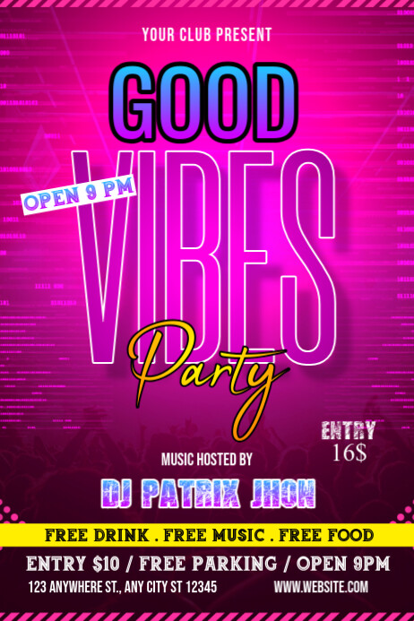 Good vibes party poster Template | PosterMyWall