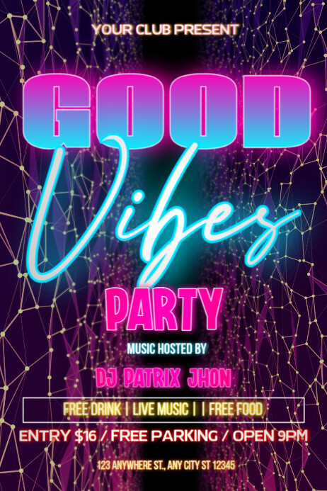 Good vibes party poster Template | PosterMyWall