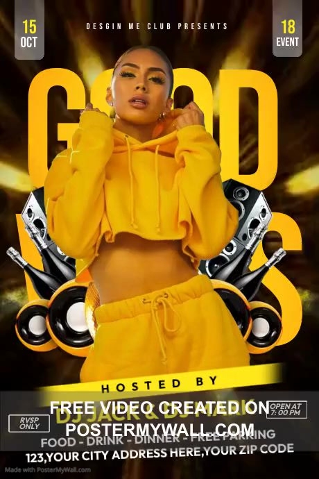 Good Vibes Party Video Ads Template | PosterMyWall