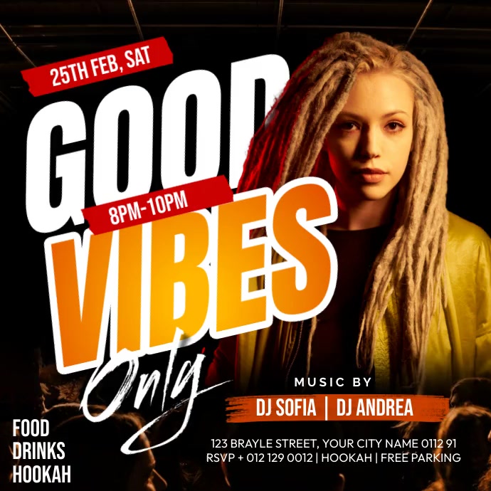 Good Vibes Party Video Ads Template | PosterMyWall