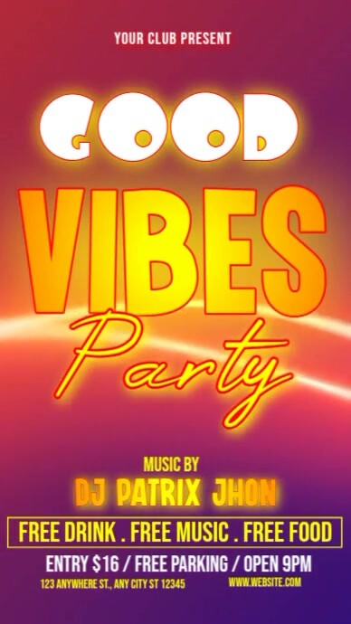 Good vibes party video Template | PosterMyWall