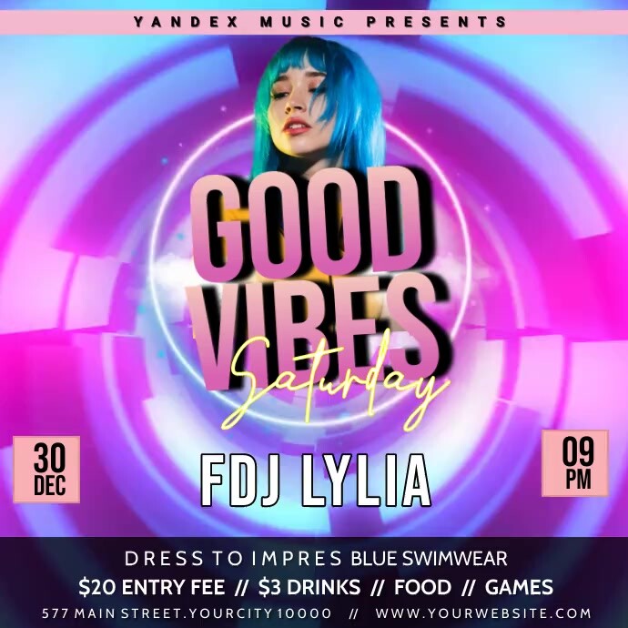 Good Vibes Saturday Template | PosterMyWall